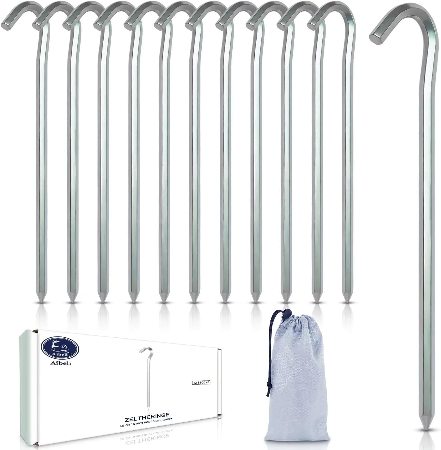 20 Stück Zeltheringe, 18cm Zeltheringe Camping Erdnägel Häringe Zelt ...