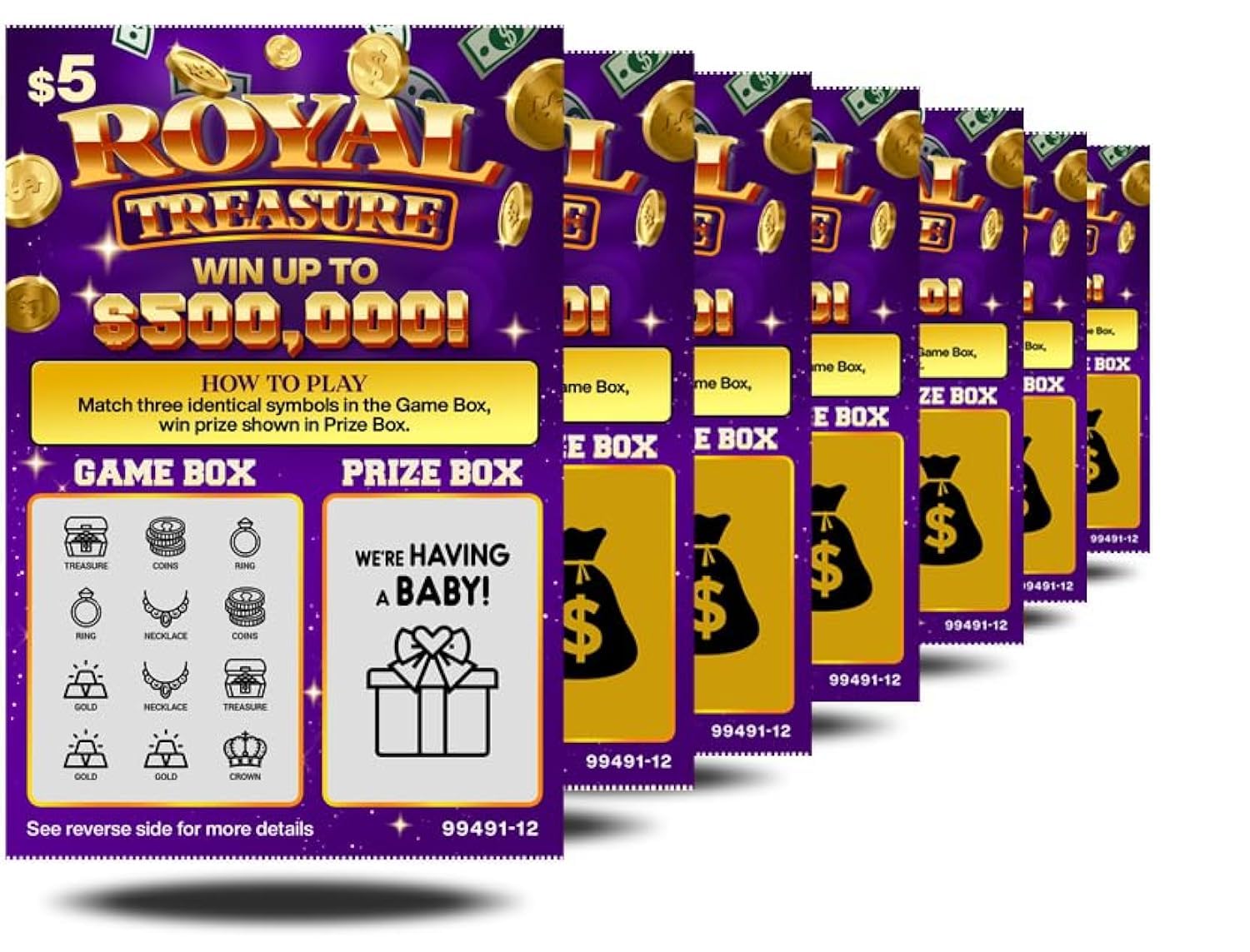 Amazon.com : 7 Pack - Pregnancy Announcement Lottery Scratch Off ...