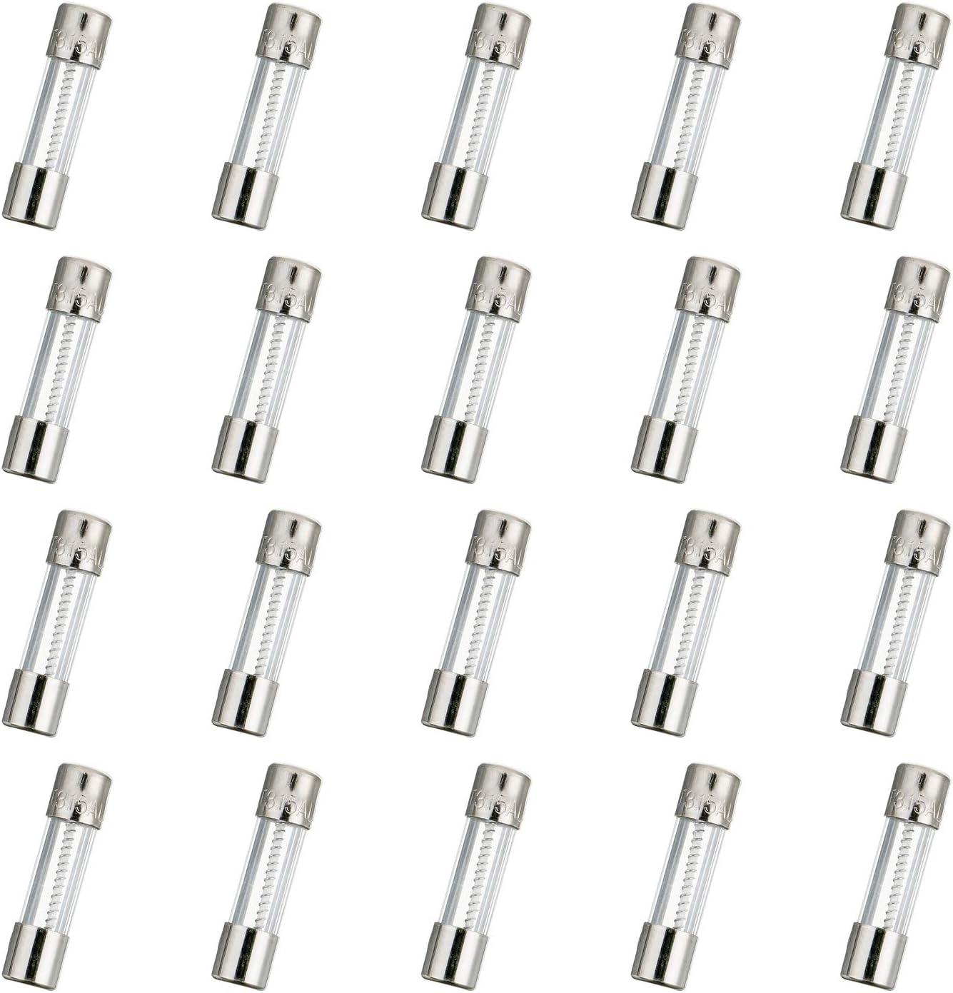 Pack of 5, T2AL250V, T2A 250V, T2L250V Cartridge Glass Fuses 5x20mm (3/ ...