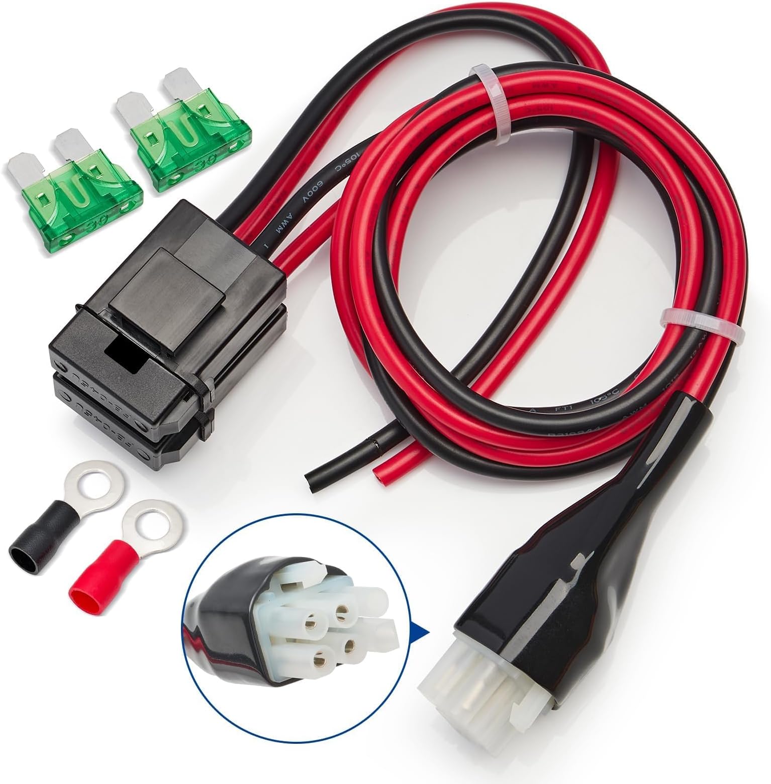 Amazon.com: Anina 6 Pin 12AWG DC Power Cord Cable, 1M Short Wave Power ...