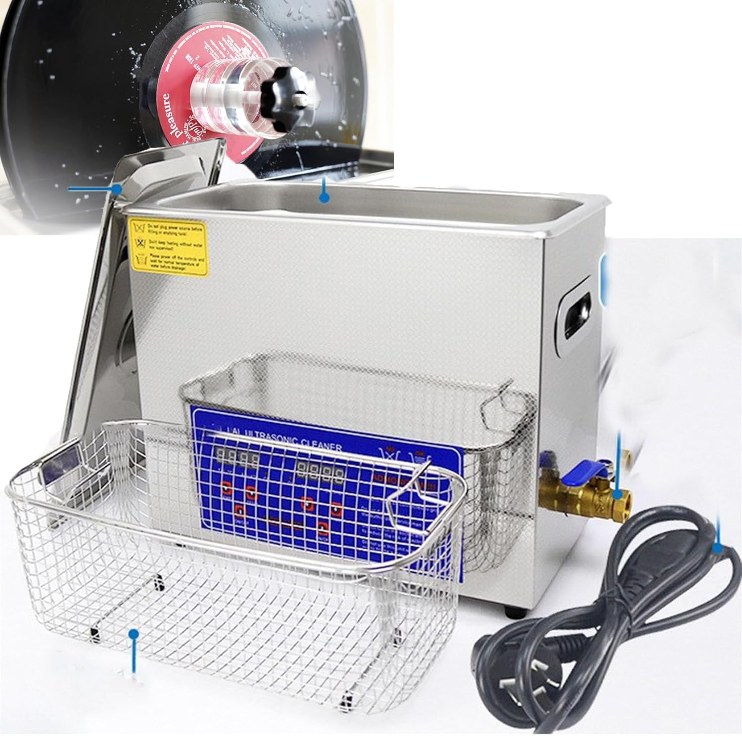 NYMFEA Efficient 6l Ultrasonic Vinyl Records Cleaning Machine, Vinyl ...