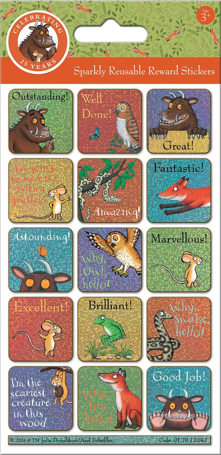 The Gruffalo 25th Anniversary Sparkly Reusable Reward Stickers ...