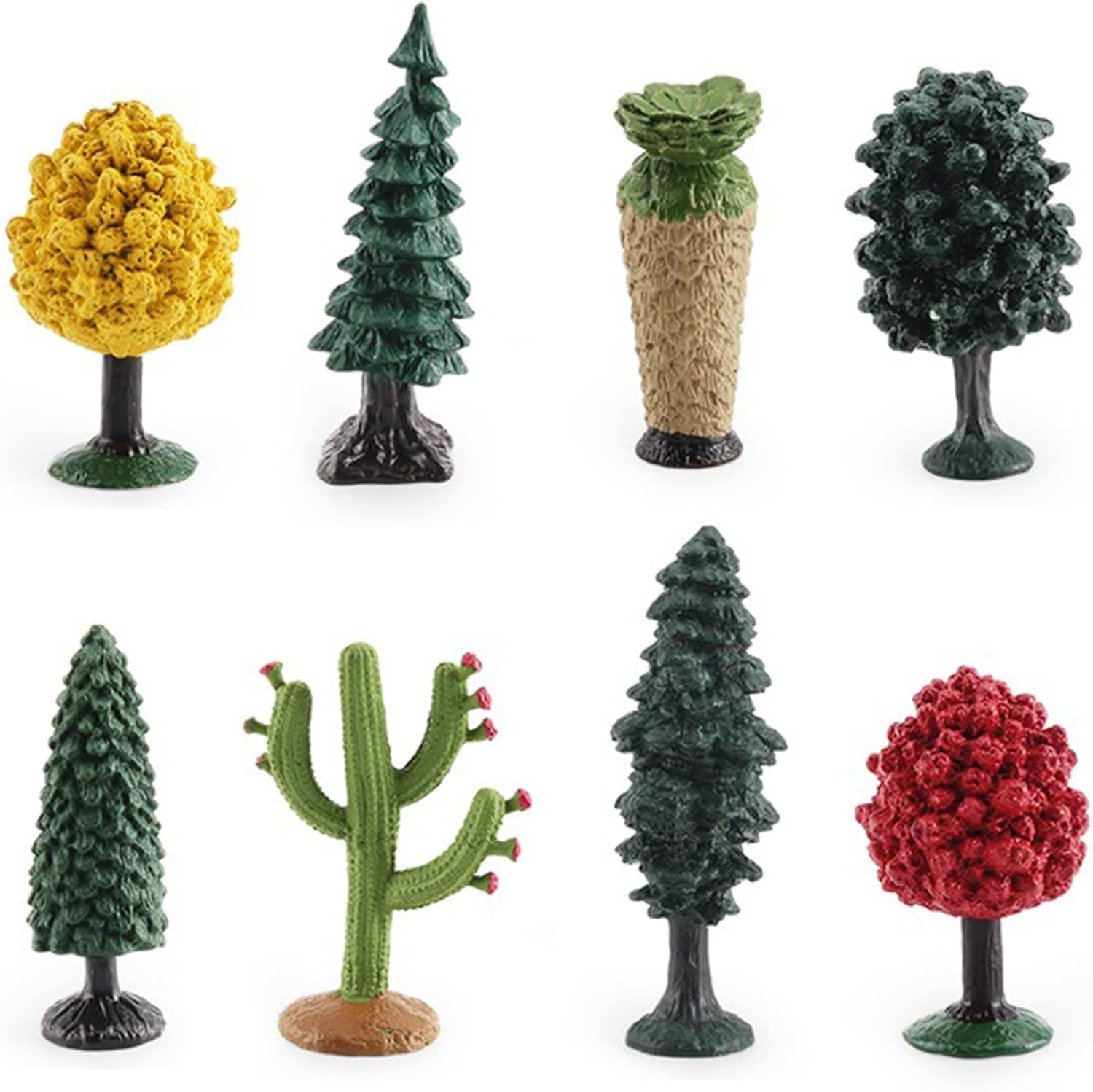 Amazon.com: SAIEMNOOET 8PCS Model Trees Toy Figures Figurines Plastic ...