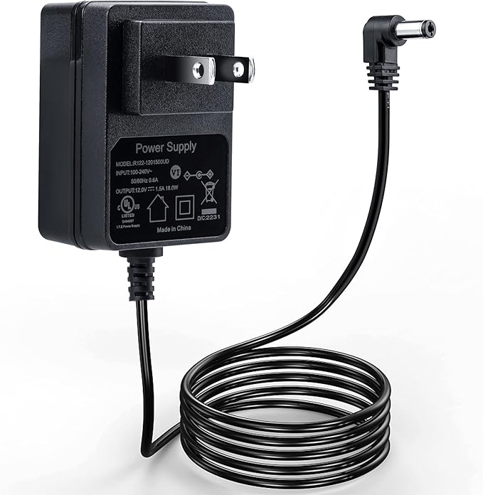 Amazon.com: 6.5ft Cable 12V 2A Power Supply with 90 Degree Angle, 12V ...