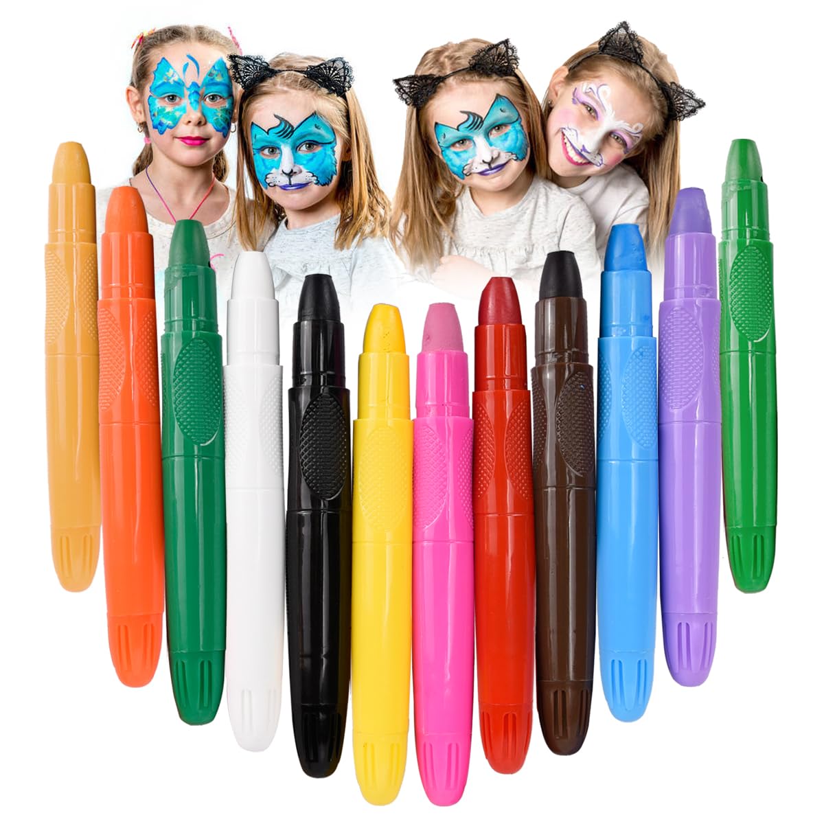 Amazon.com: Face Painting Kits for Kids, 10 Colors Twistable Face Paint ...