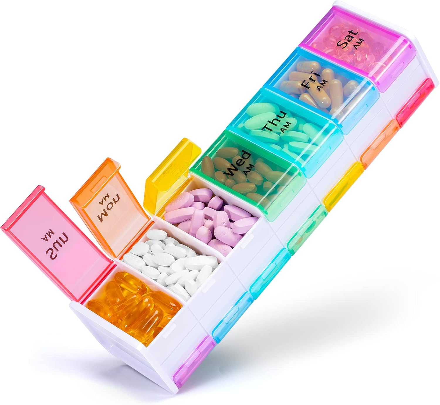 Amazon.com: Extra Large Weekly Pill Organizer 2 Times a Day - Betife 7 ...