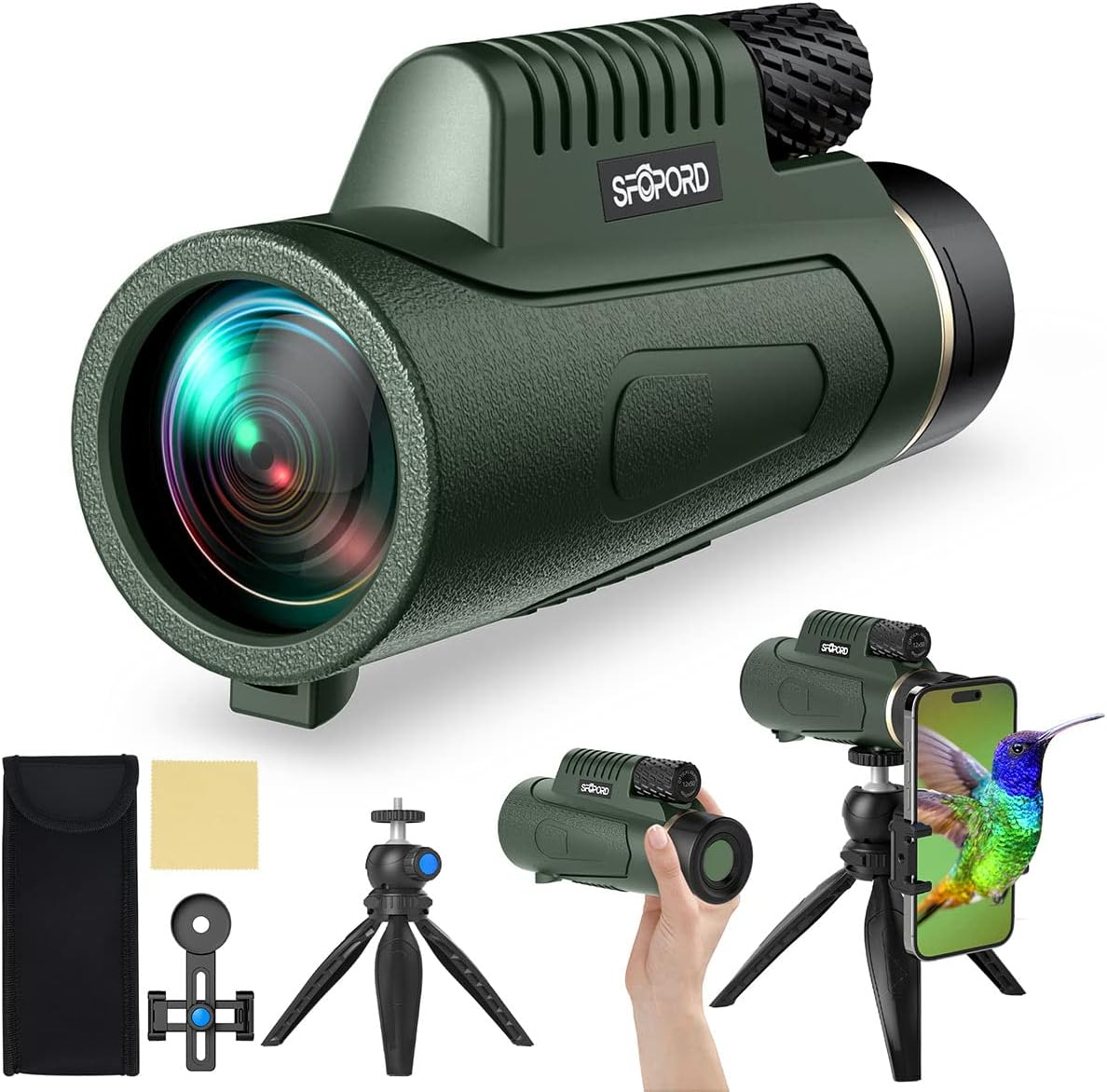 Amazon.com : 12x50 HD Monocular Telescope - Monoculars for Adults with ...
