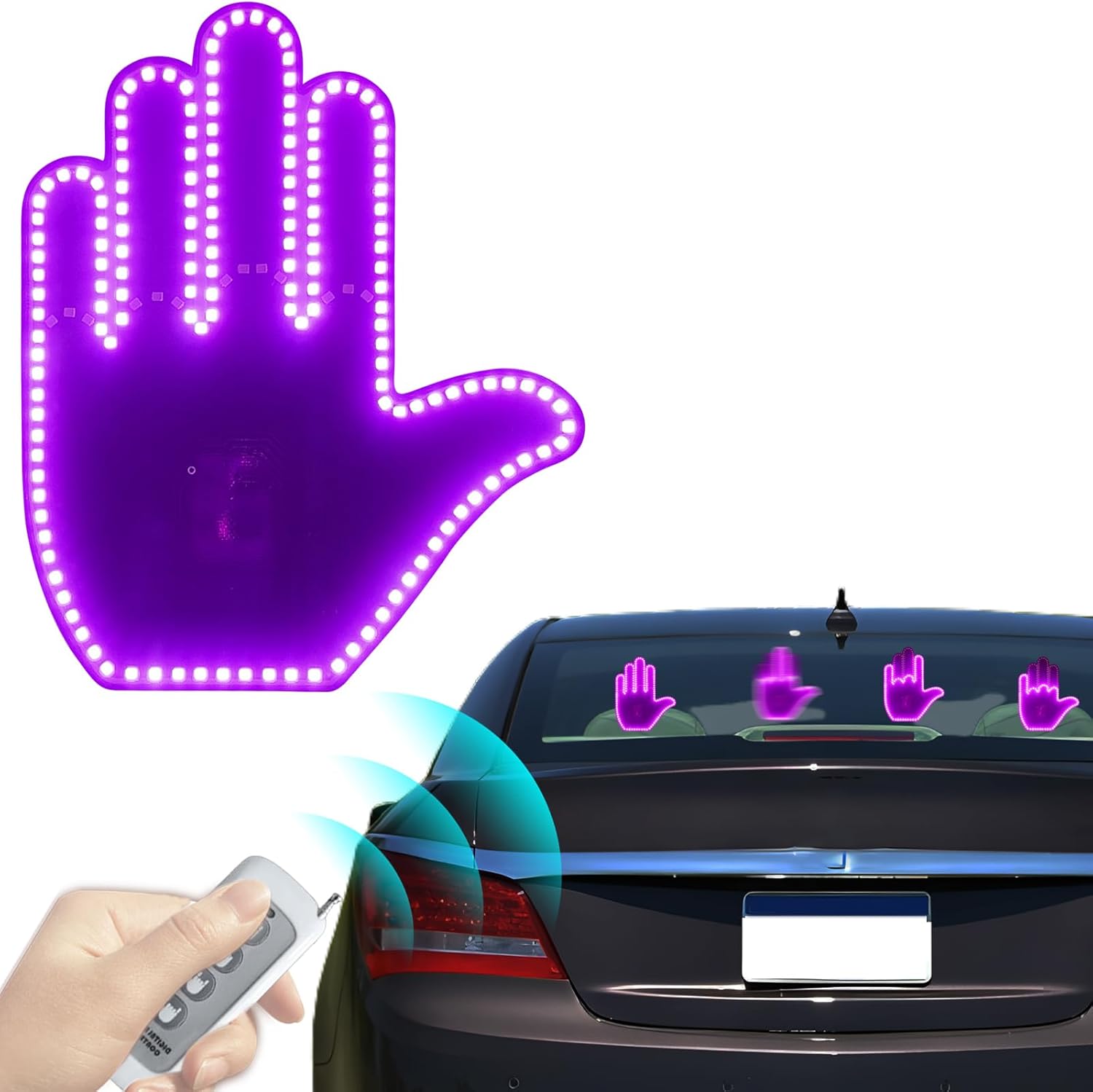 Amazon.com: VCJTA Road Rage LED Sign Middle Lights Hand Light Gesture ...