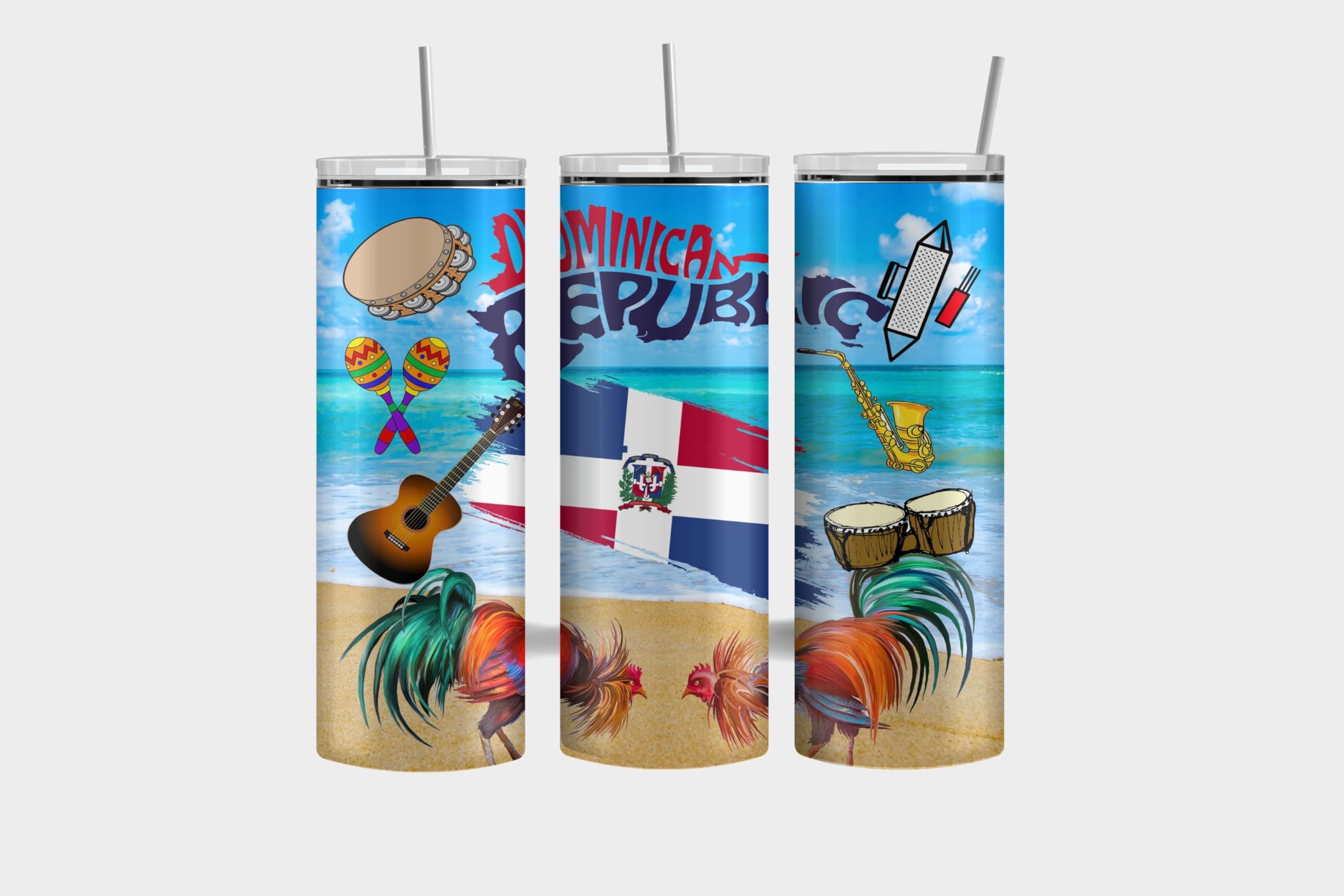 Amazon.com: Dominican Republic Flag 20oz | Coffee Cup Stainless Steel ...