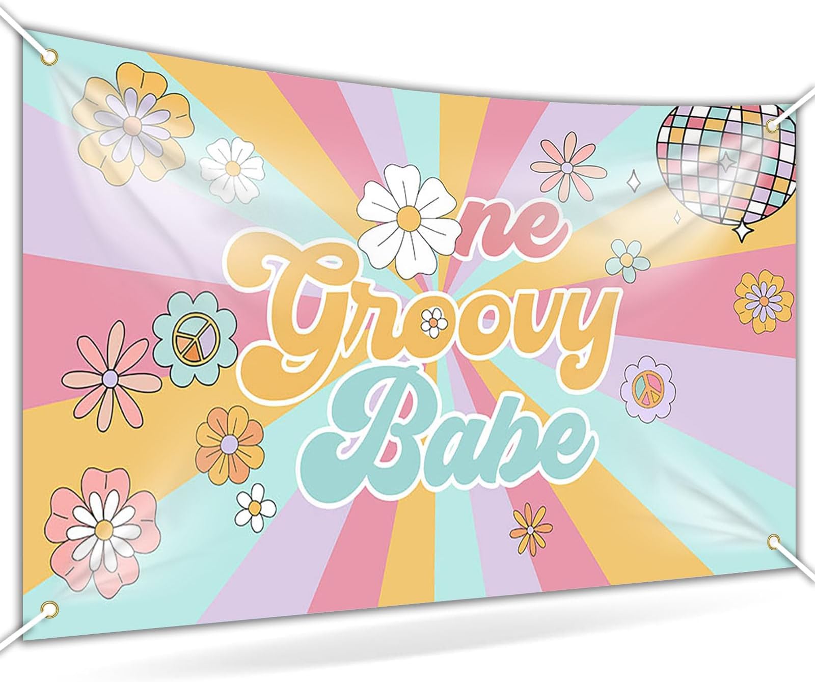 Amazon.com : MEHOFOND Groovy One Backdrop Boho Rainbow Girls 1st Groovy ...