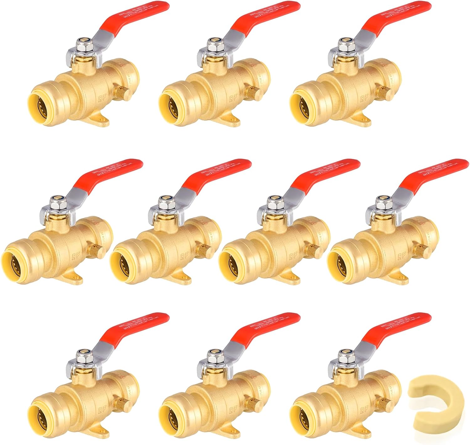 Lead Free Brass Push Fit Ball Valve with Drain - 3/4 Inch Full Port ...