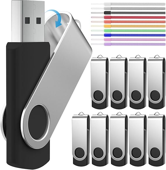 Amazon.com: 10 Pack Color 64gb Flash Drive + 10 Pack Black 64gb USB ...