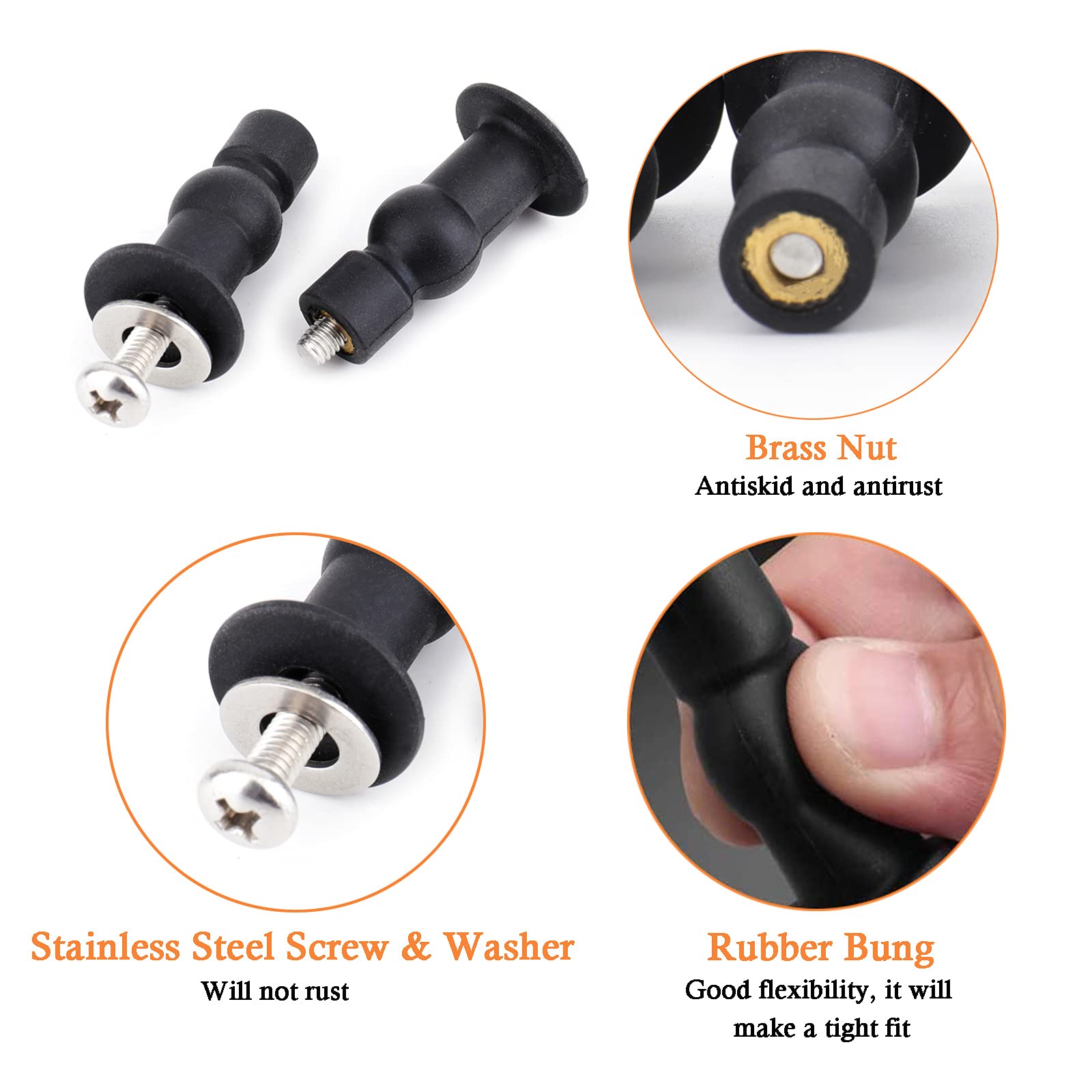 Snapklik.com : 6 Pack Toilet Seat Hinges Screws Top Mount Nuts Screws ...