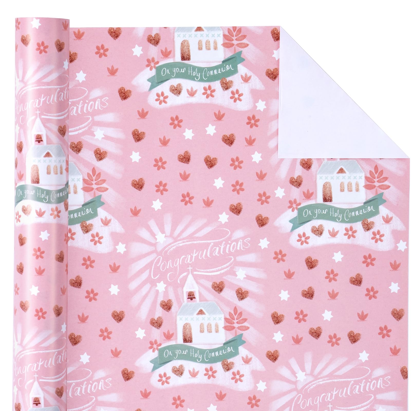 Snapklik.com : WRAPAHOLIC Communion Wrapping Paper Roll - Mini Roll ...