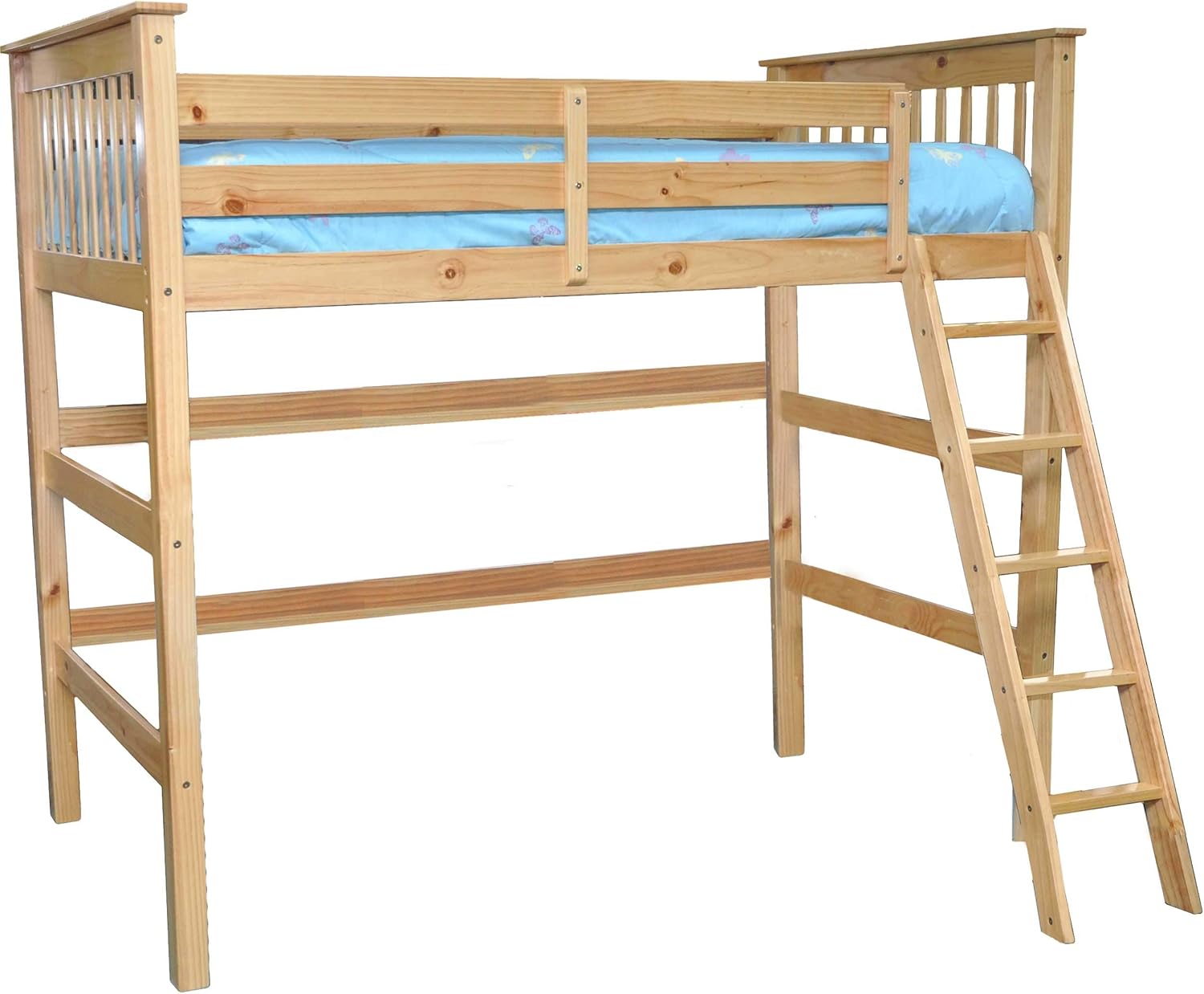 SCANICA Full High Loft Bed with Angled Ladder (Natural) : Amazon.ca: Home