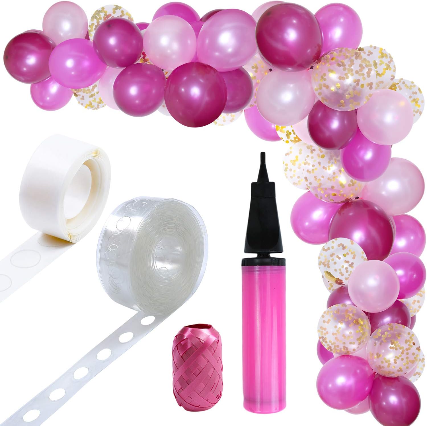 Amazon.com: Elcoho 124 Pieces Balloon Arch Garland Kit Balloon ...