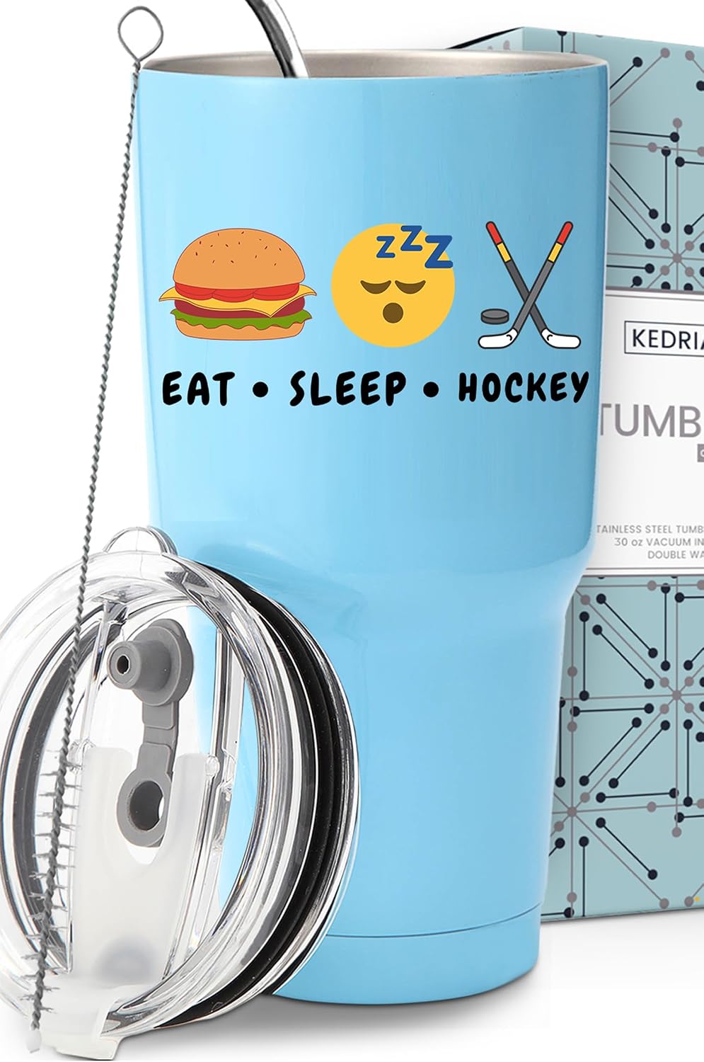 KEDRIAN Vaso de hockey de 30 onzas, botella de agua de hockey para ...