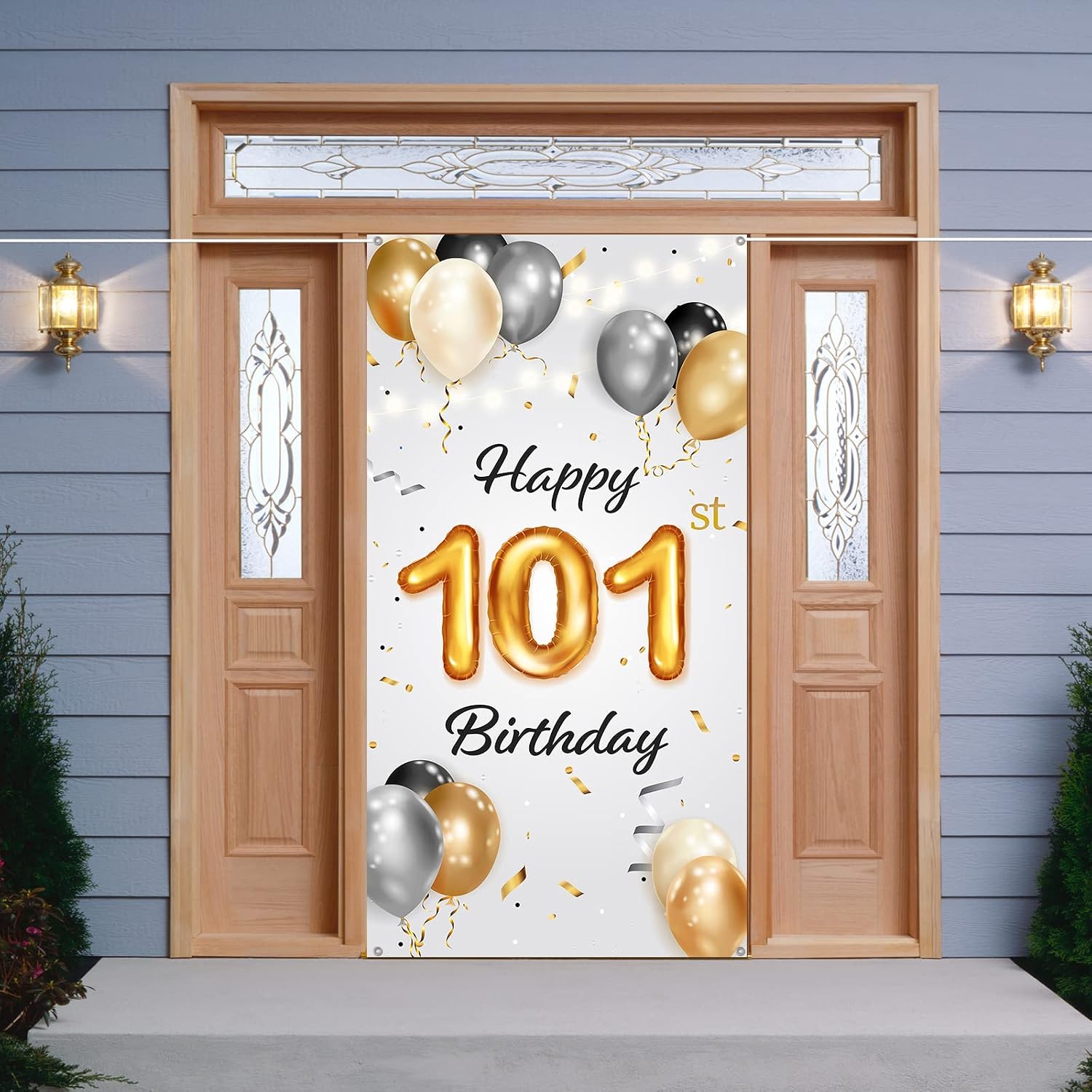 Cartel de feliz cumpleaños número 101 Cubierta de puerta de fiesta de ...