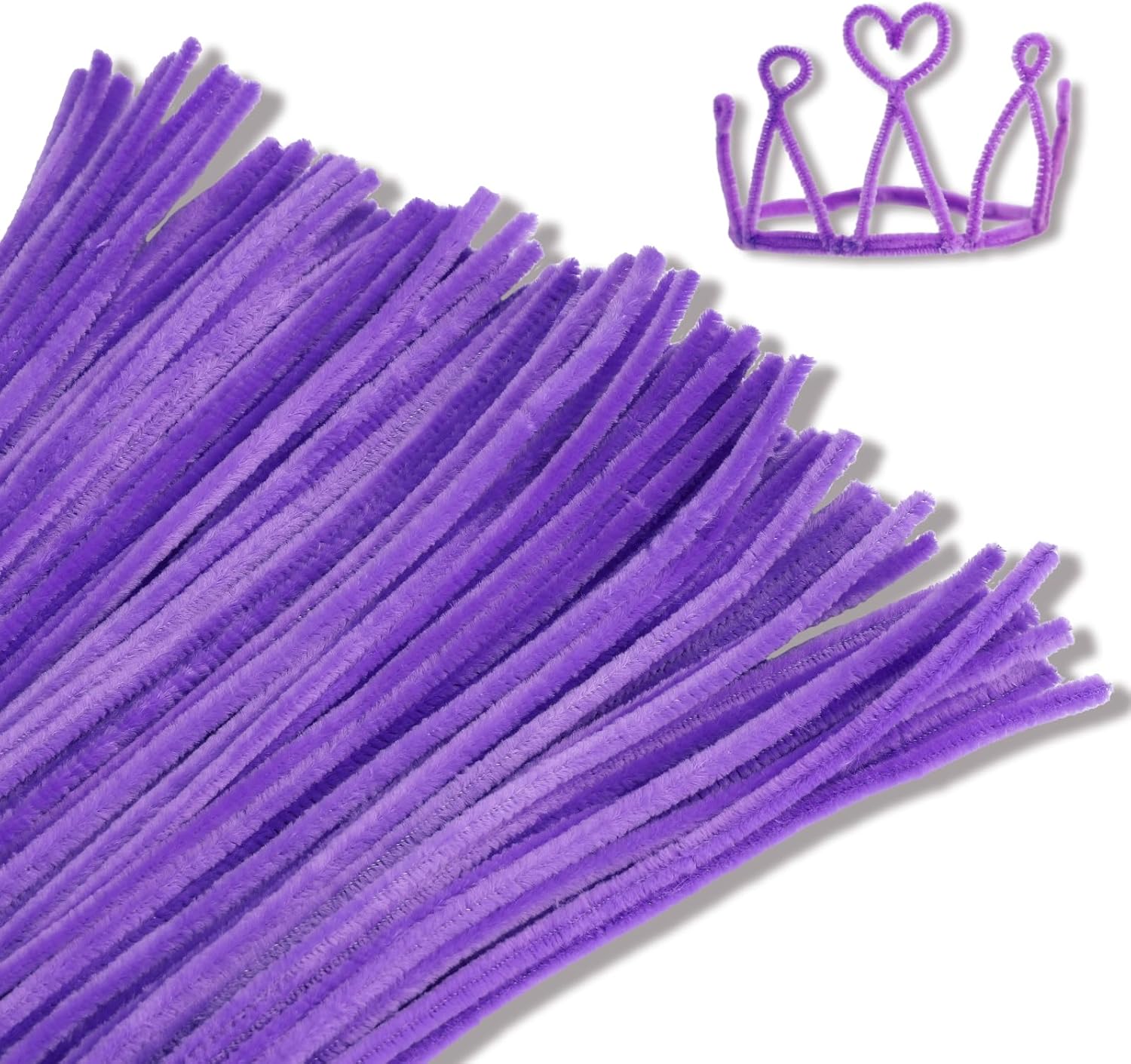 Amazon.com: Giwrmu 100 Pieces Pipe Cleaners Chenille Stem, Light Purple ...