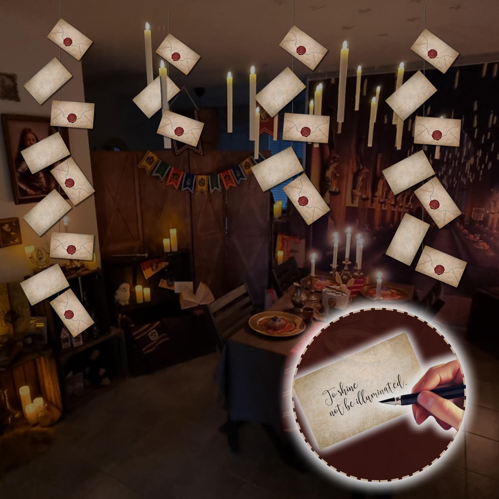 Amazon.com: Floating Letter Banners Write down the Blessings, Party ...