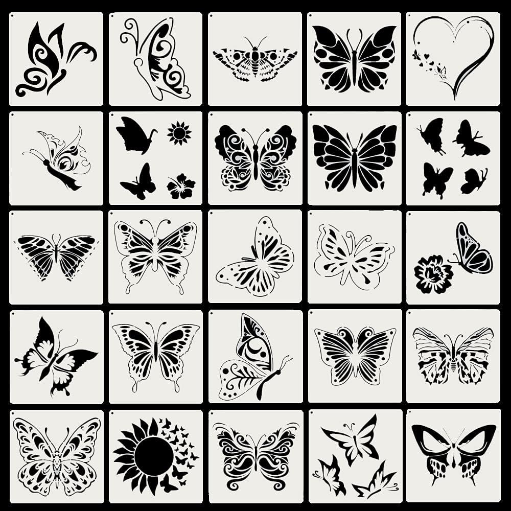 Amazon.com : Butterfly Stencil - Butterfly, Butterfly Stencils, Stencil ...