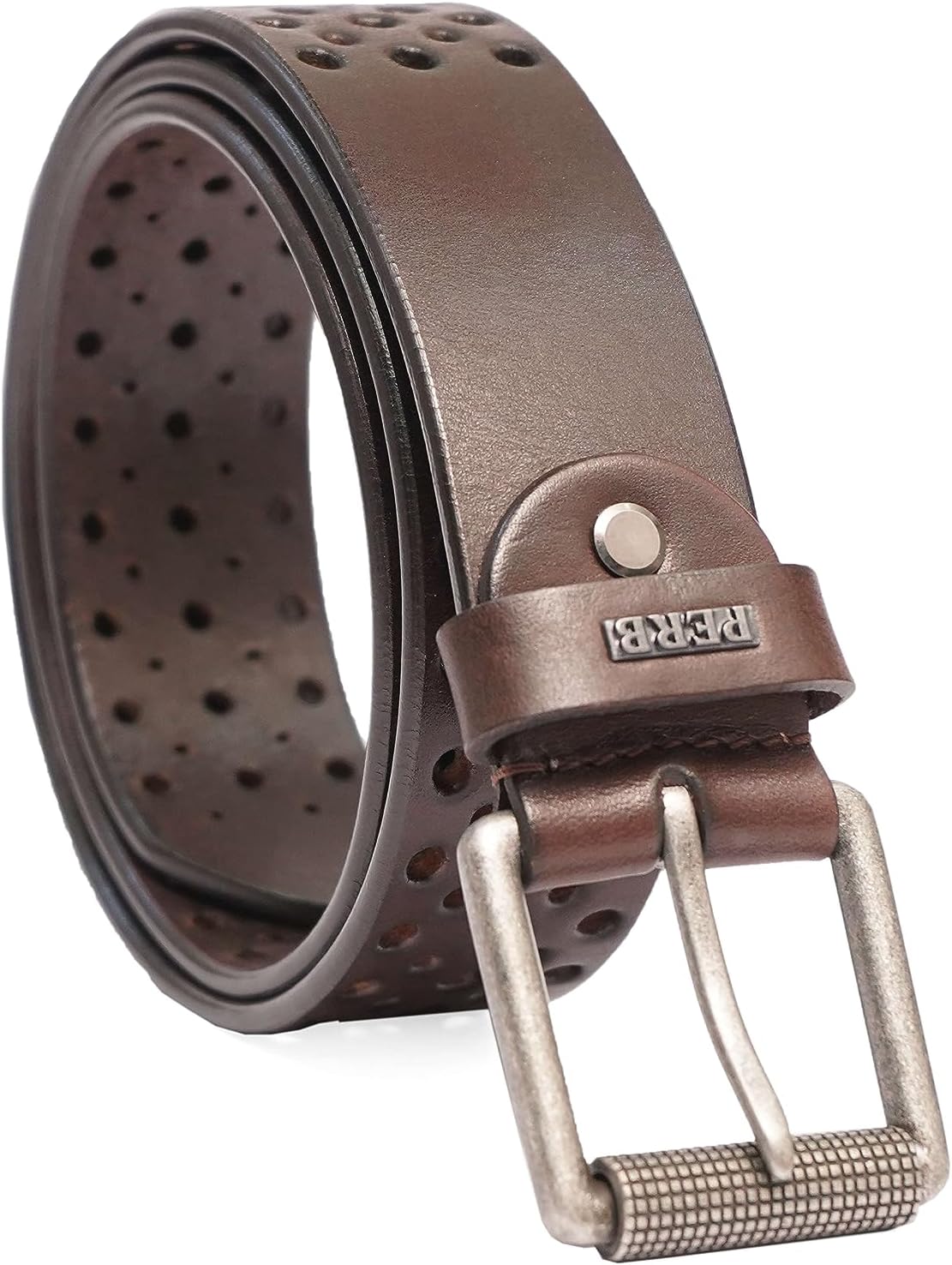 Amazon.com: PERB Turkish Bovine Leather Belt for Men's - Pin Buckle ...