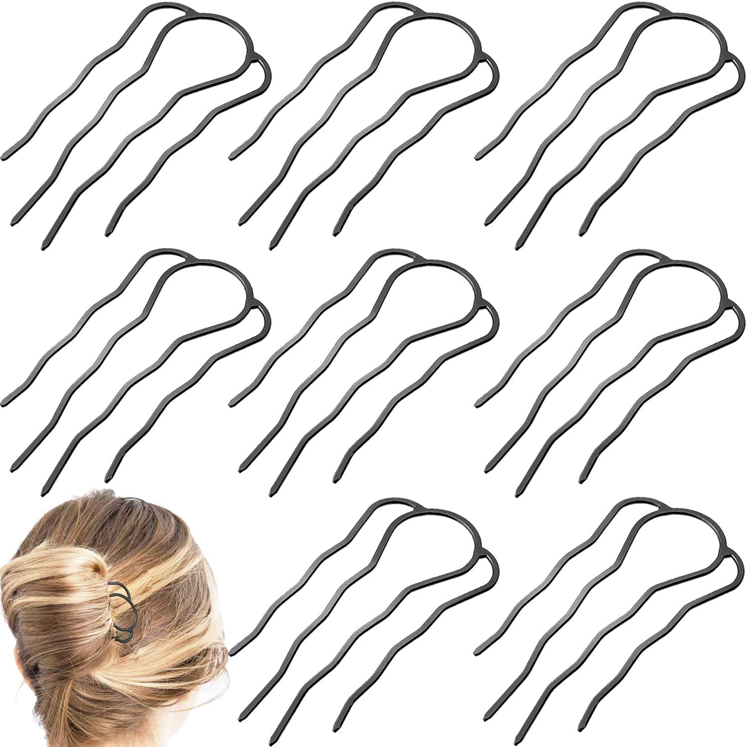 Amazon.com : 8 Pieces Side Combs, Metal Fork Clip Pins for Buns, 4 ...