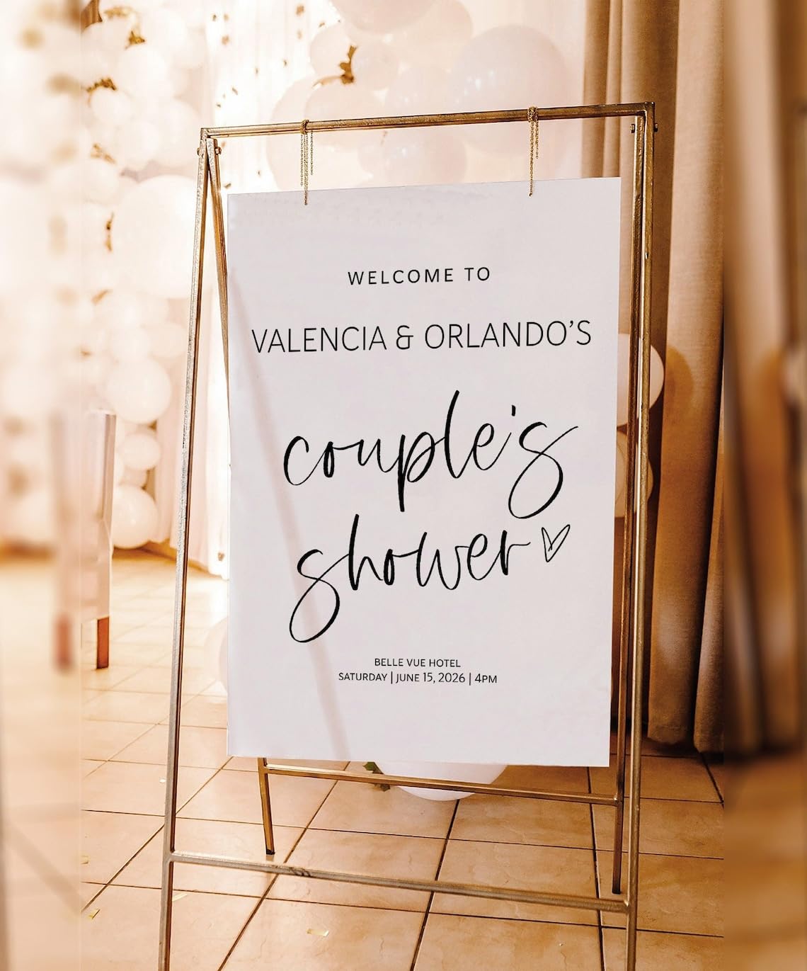 Amazon.com : Couples Shower Sign, Couples Shower Welcome Sign, Wedding ...