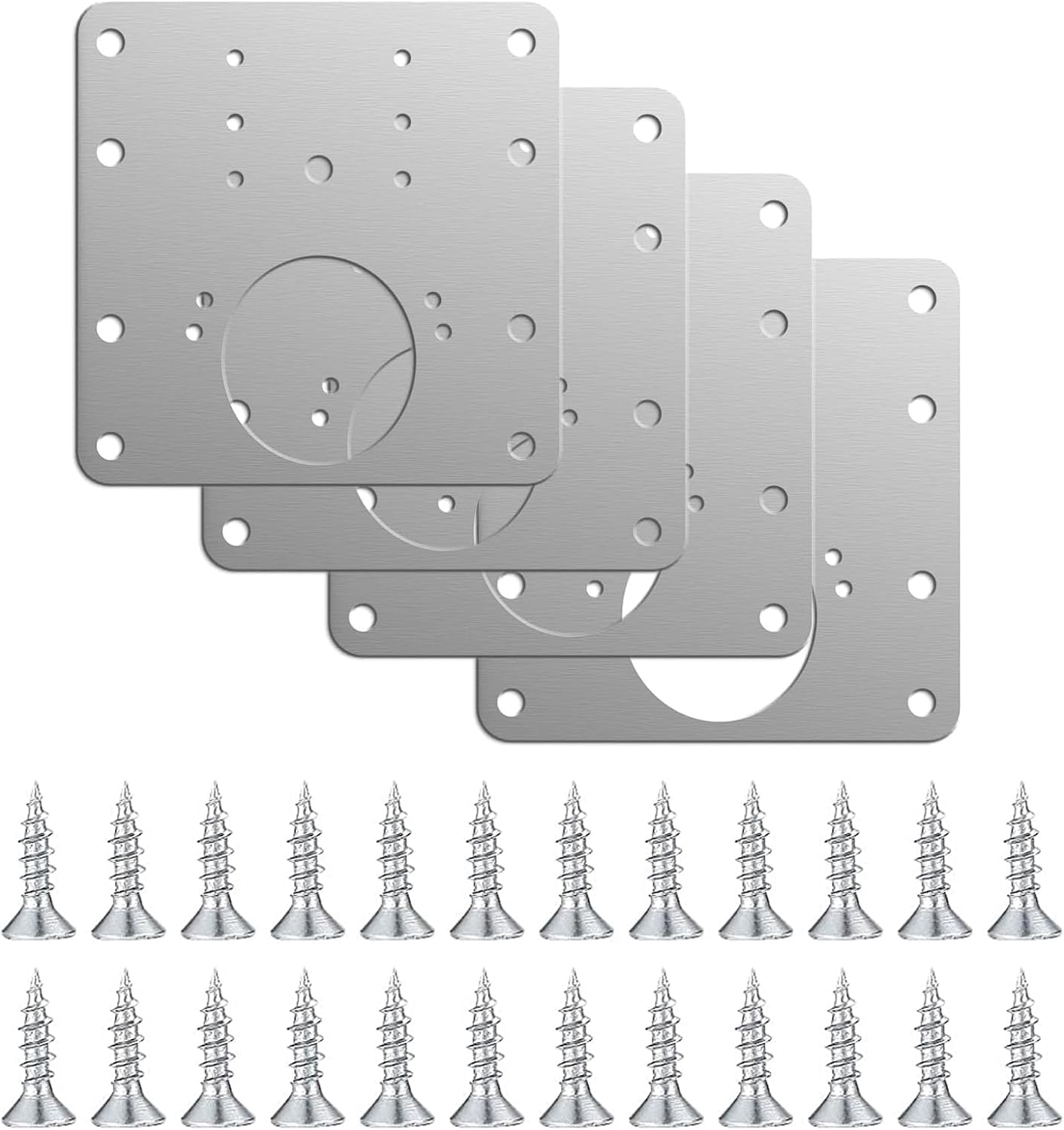 4 Pcs Hinge repair plate and 24 Pcs Screws Stainless Steel Hinges ...