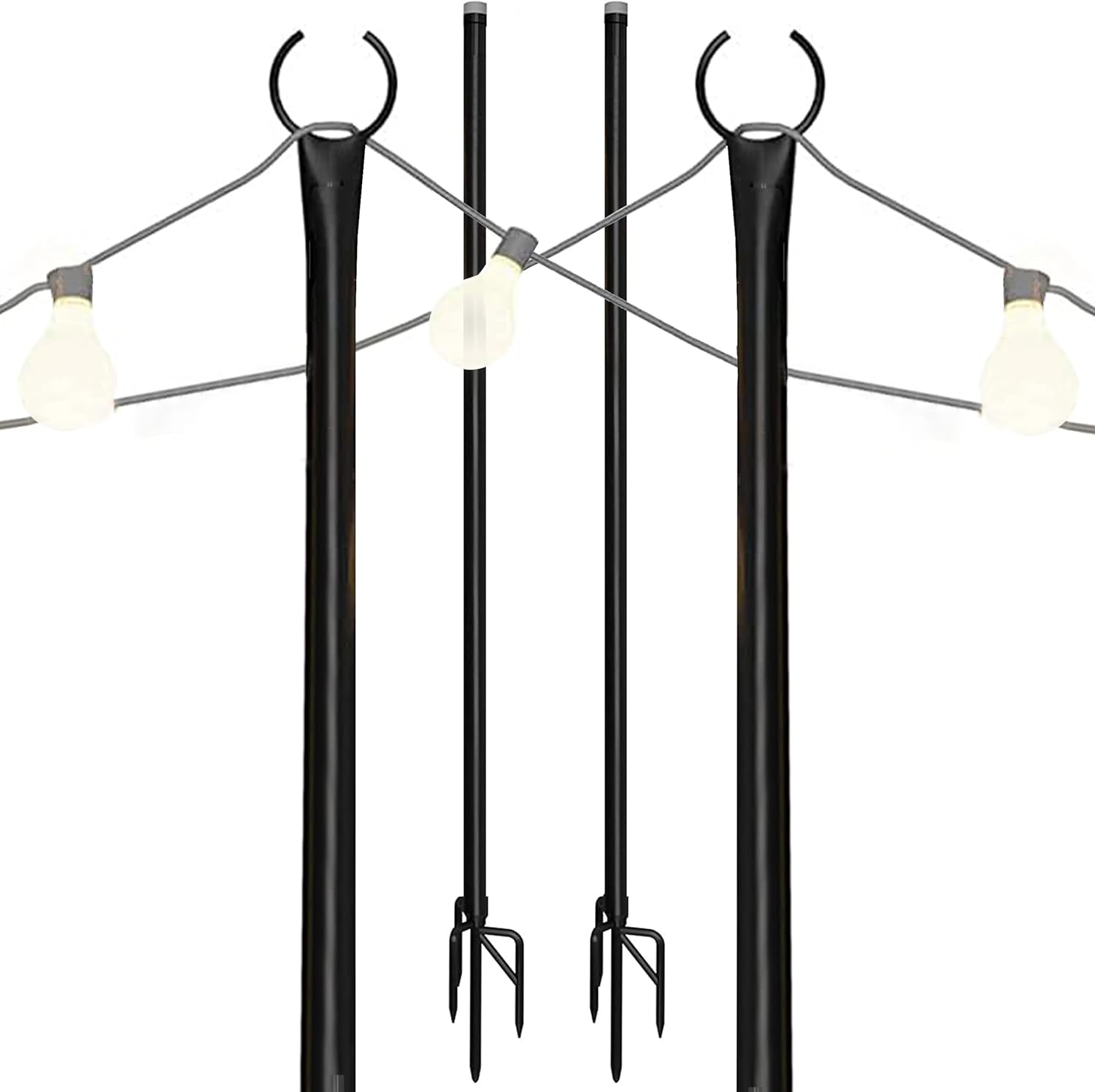 Amazon.com: String Light Poles for Outdoor String Lights - Metal Light ...