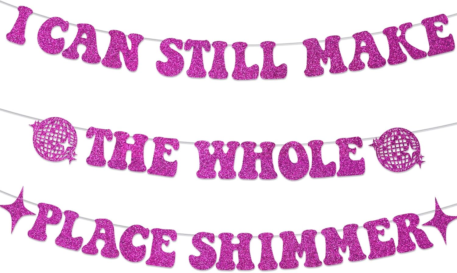 Amazon.com: I Can Still Make the Whole Place Shimmer Banner Hot Pink ...
