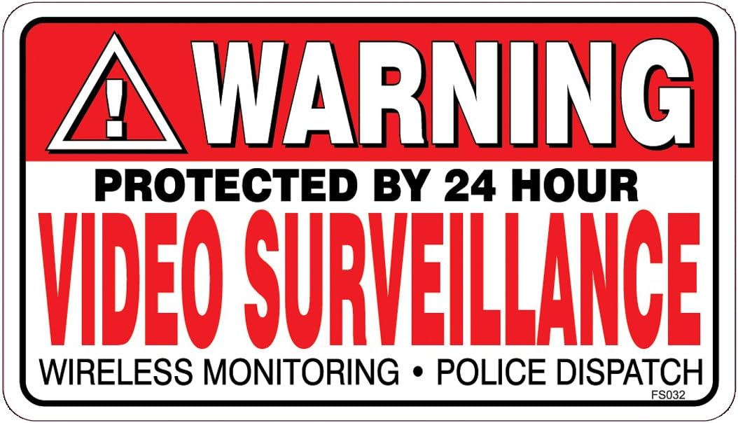 Amazon.com: Reflective 6 Pack Warning Video Surveillance Sticker #FS032 ...