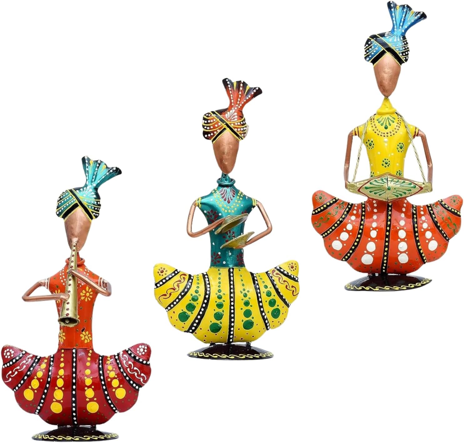 Master Flame Traditional Rajasthani Metal Musicians Figurine Set ...