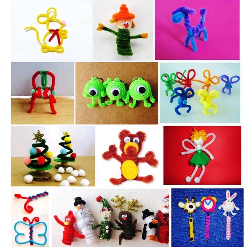 BUYGOO 1200+Pcs Colorful Pipe Cleaners Craft Kit, Arts and Crafts ...