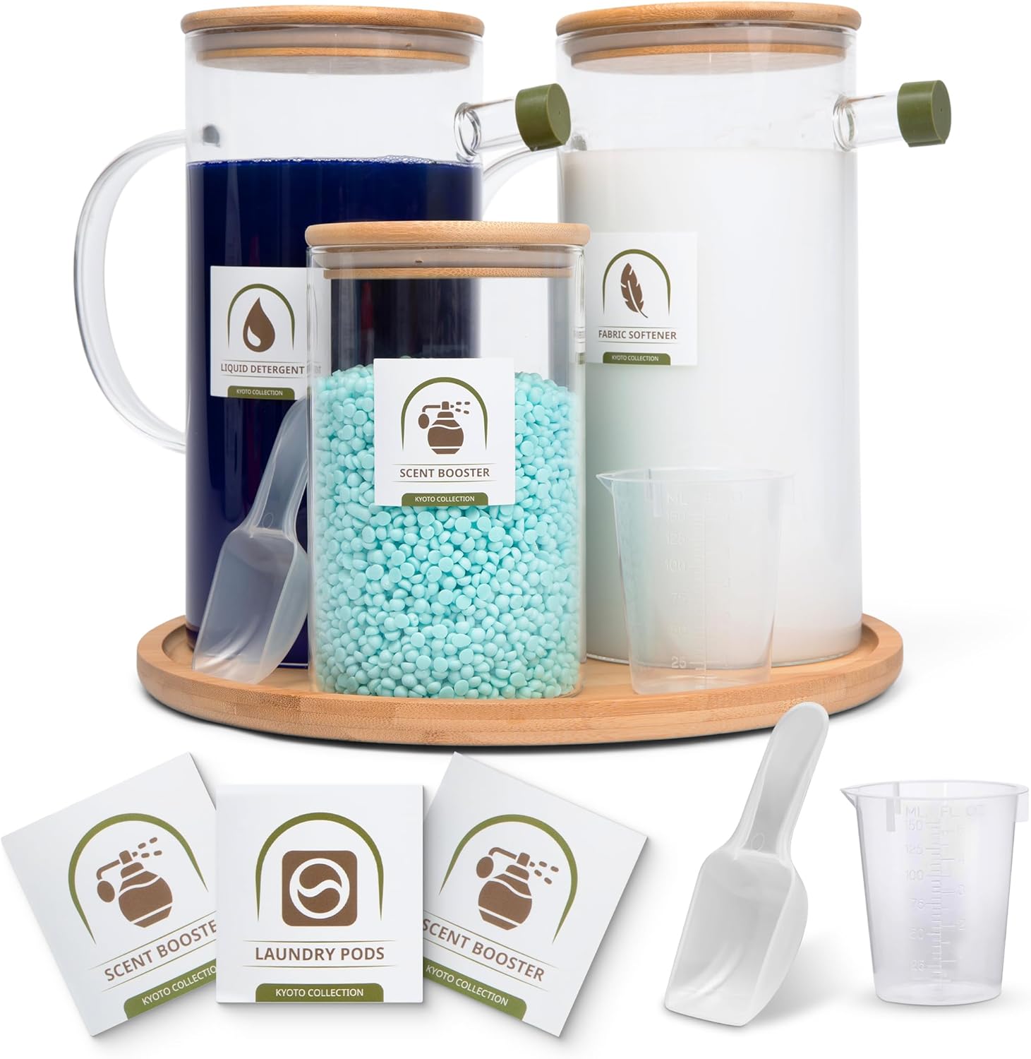 Amazon.com: Glass Laundry Detergent Dispenser Set of 3 - Extra Large 2x ...