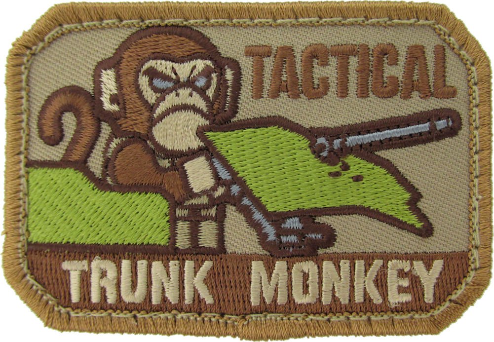 Amazon.com: Tactical Trunk Monkey Morale Patch (Desert (Tan)) : Clothing, Shoes & Jewelry