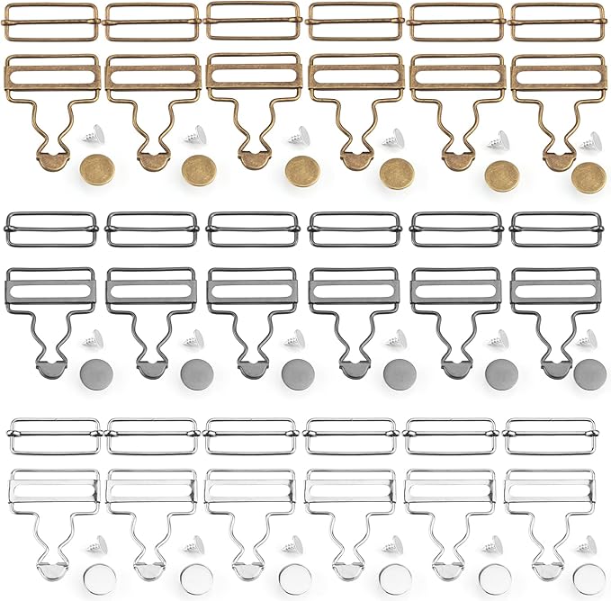 Amazon.com: 18 Sets Overall Buckles Metal Suspender Replacement Buckle ...