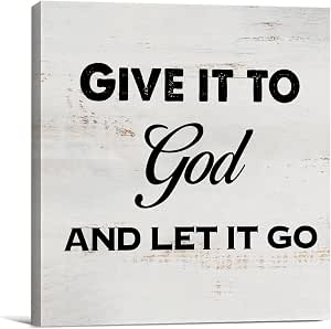 Amazon.com: Give It to God and Let It Go Sign Canvas Wall Art Home ...