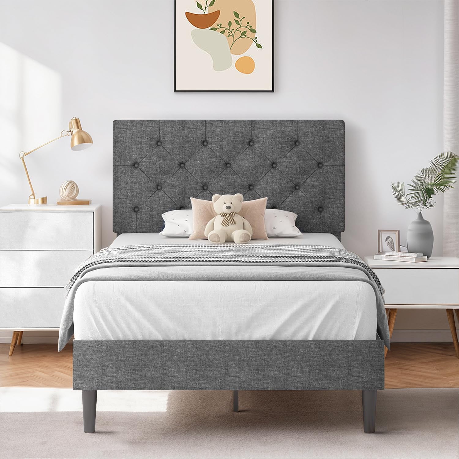 Grey Twin Bed Frame