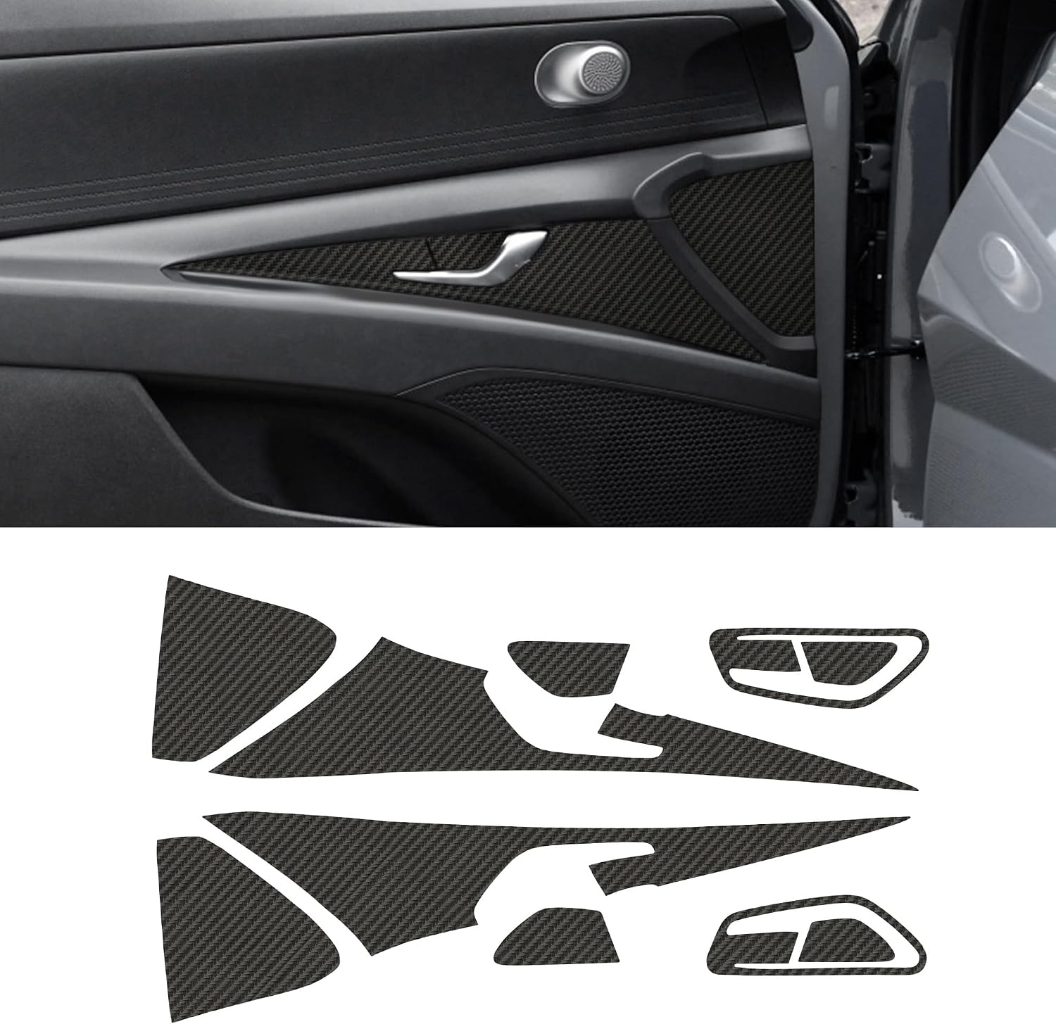 Amazon.com: TOMALL Carbon Fiber Car Inner Door Panel Sticker Compatible ...