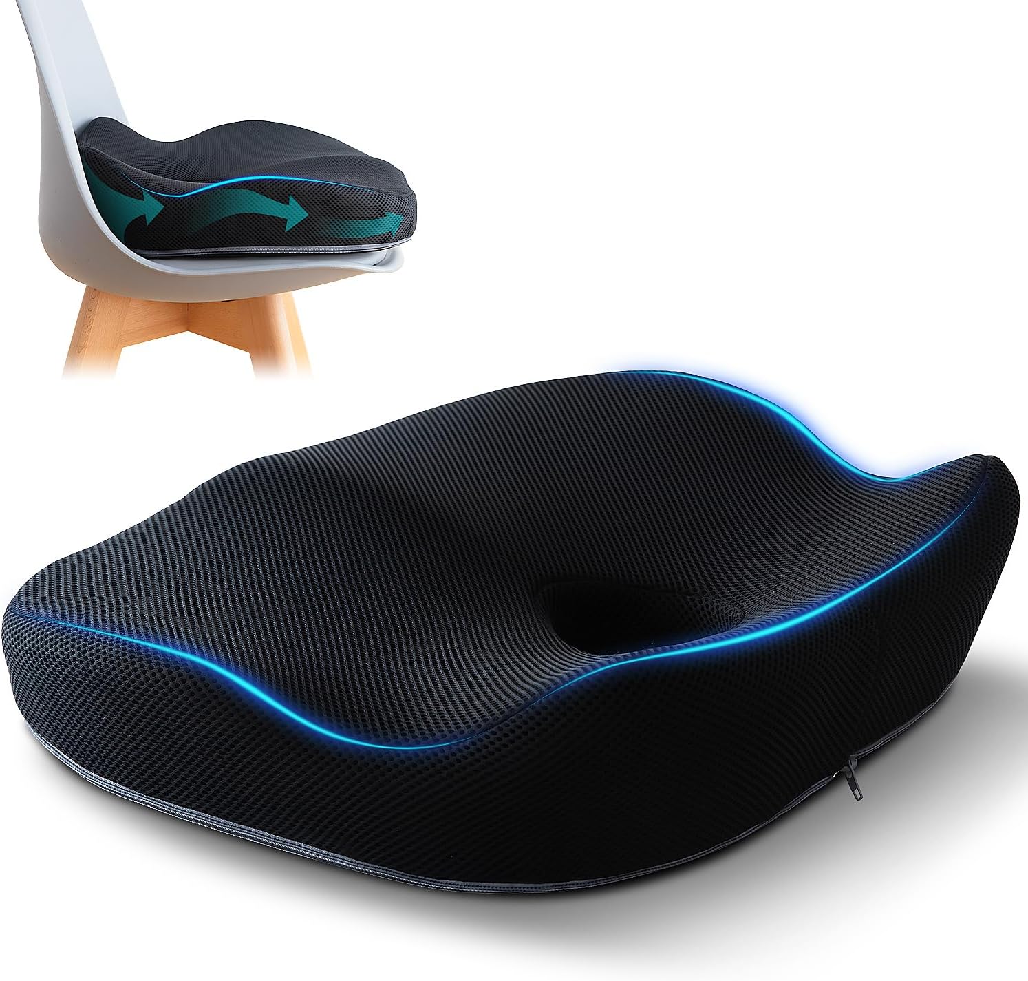 Amazon.com: Seat Cushion for Desk Chair Cushion for Hip Tailbone Pain ...