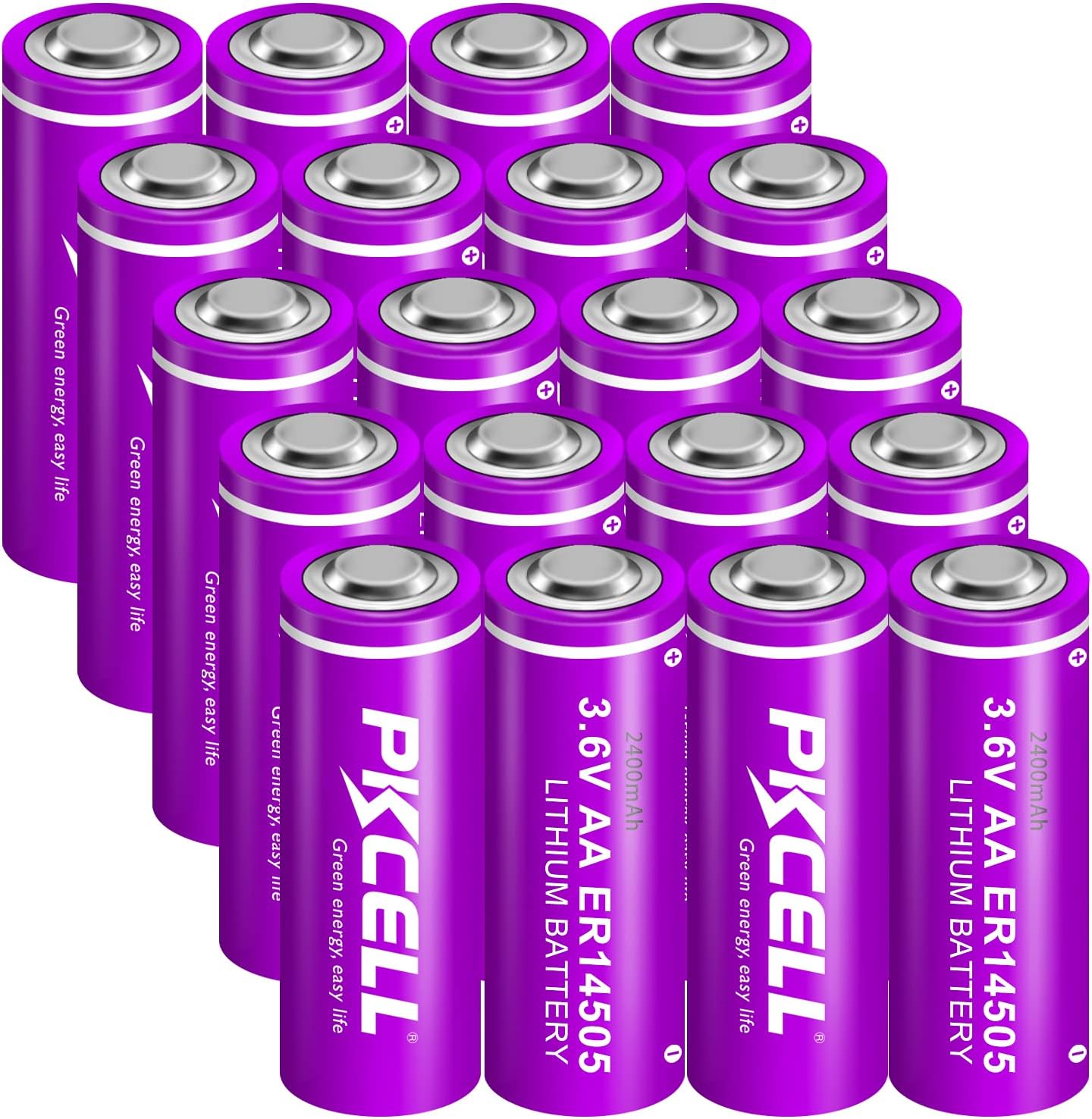 Amazon.com: DURNERGY 3.6 Volt Lithium Battery AA ER14505 2400mAh ...