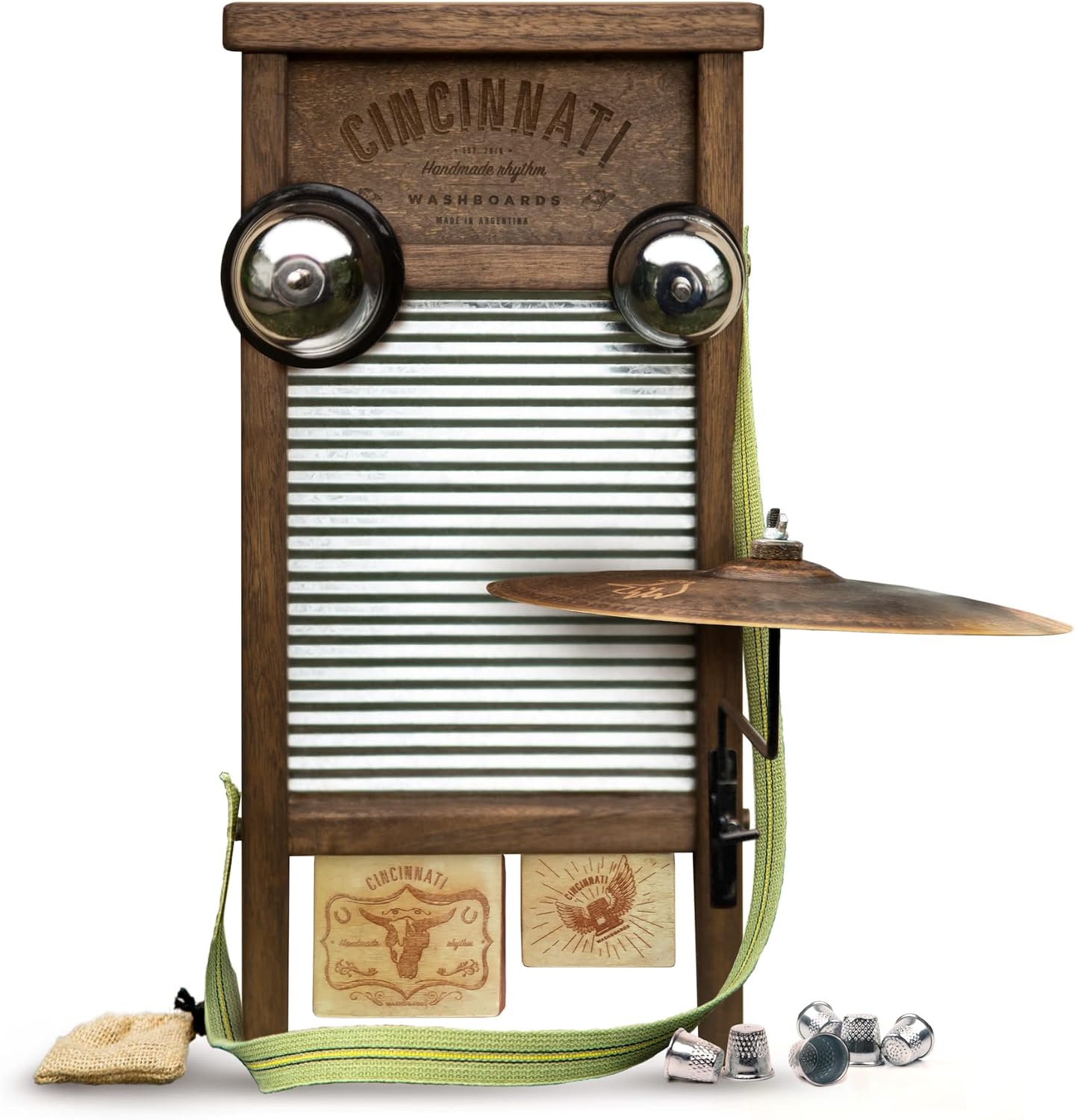 Amazon.com: Cincinnati Washboards Road Trip Percussion Bundle w/Cymbal ...