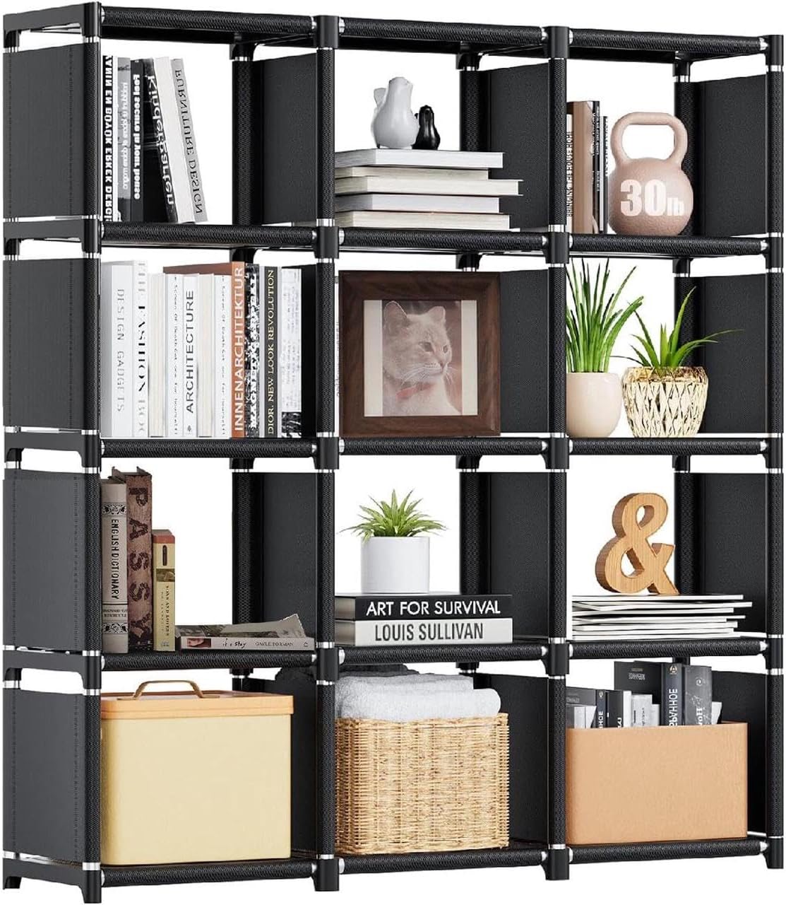 Amazon.com: ANTSUN Book Shelf Assembled Storage Rack 6/9/12/15/18/20 ...