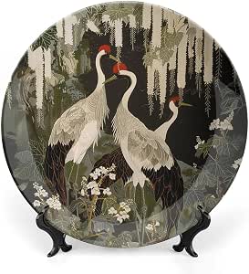 Amazon.com: Amoewccr Asian Dancing Oriental Cranes Vintage Bone China ...