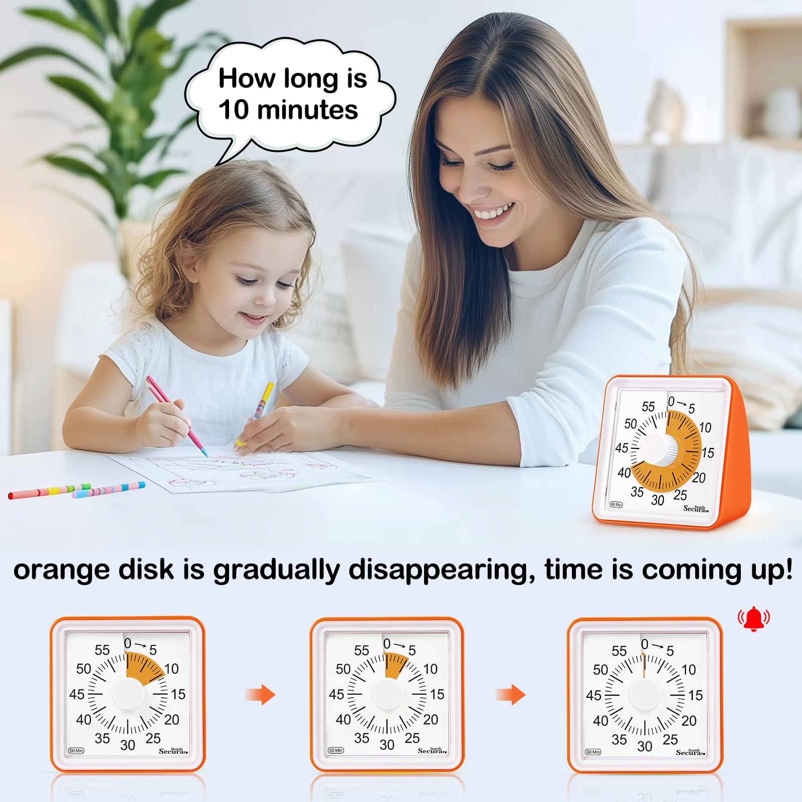 Snapklik.com : Secura 60 Minute Essential Visual Timer For Kids ...
