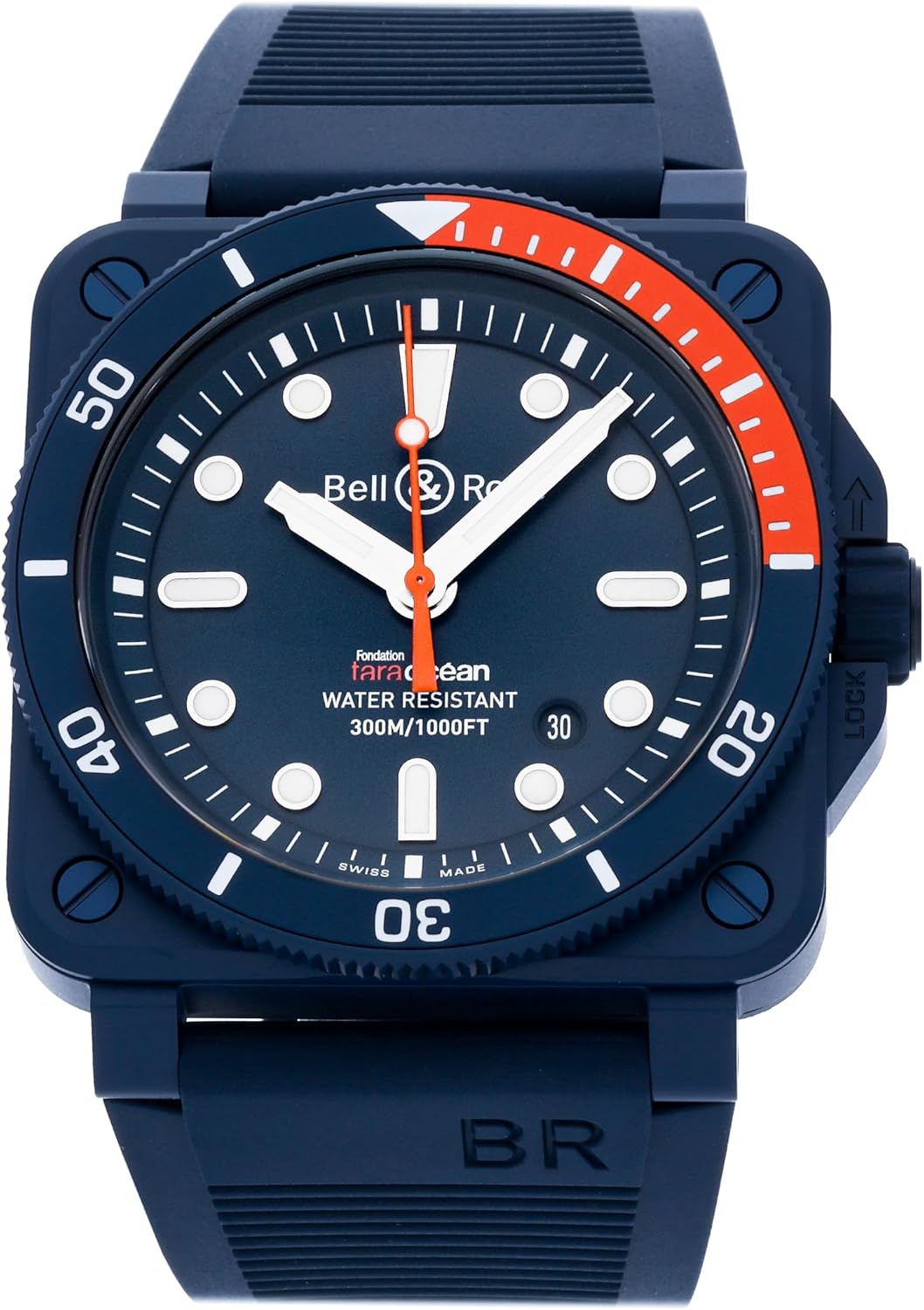 Amazon.com: Bell & Ross BR-03 Reloj automático con esfera azul BR0392-D ...