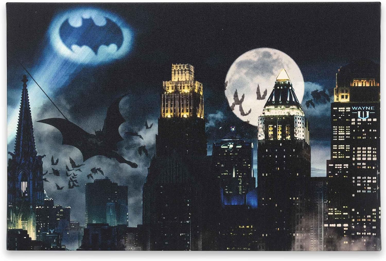Amazon.com: DC Comics Bat Signal Over Gotham City Gallery Wrapped ...