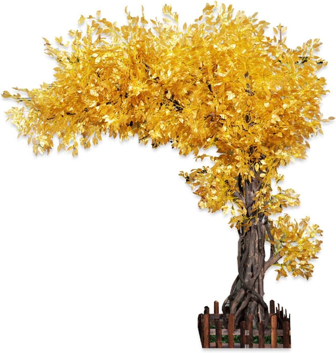Amazon.com: ELGADO Artificial Golden Banyan Tree, Plant Plastic Tree ...