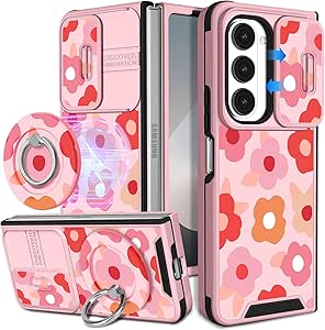Amazon.com: Buleens for Samsung Galaxy Z Fold 6 Case - with Ring Stand & Camera Cover Aesthetic ...